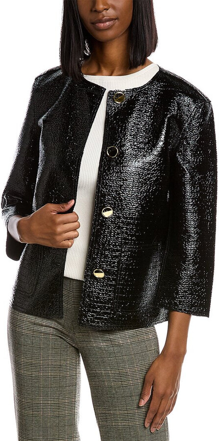 St. John Laminated Tweed Jacket - ShopStyle