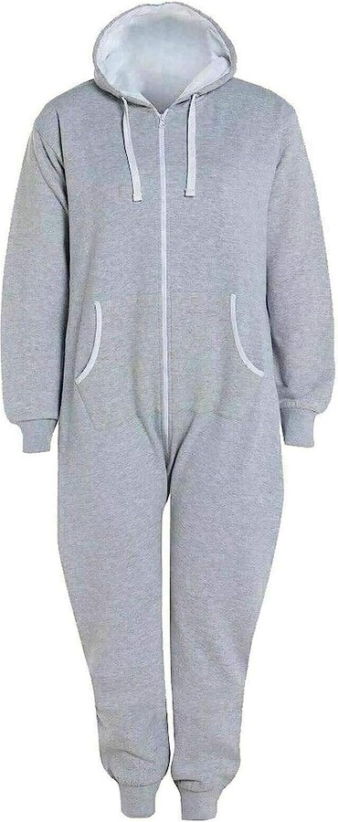 METLUQ M0D4 Mens Plain Zipper Onesie Playsuit Unisex Onepiece All in ...