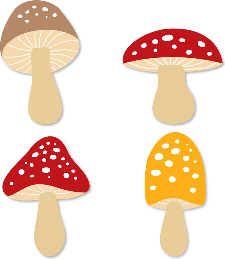 Big Dot of Happiness Wild Mushrooms - DIY Shaped Red Toadstool Party ...