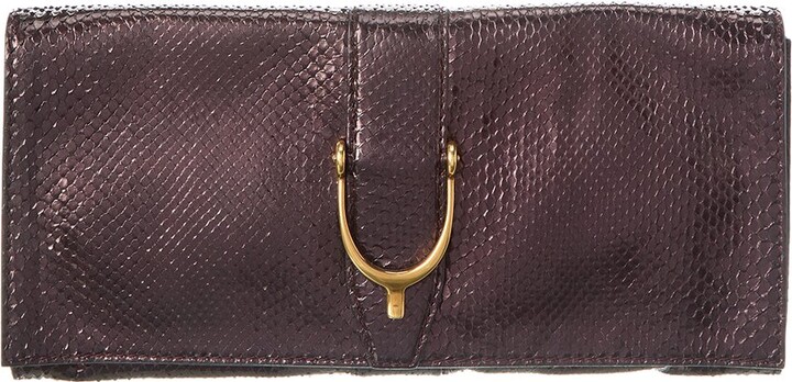 Gucci Stirrup Python Clutch - ShopStyle