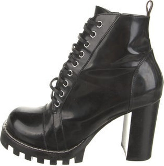 Louis Vuitton Monogram Patent Leather Combat Boots - ShopStyle