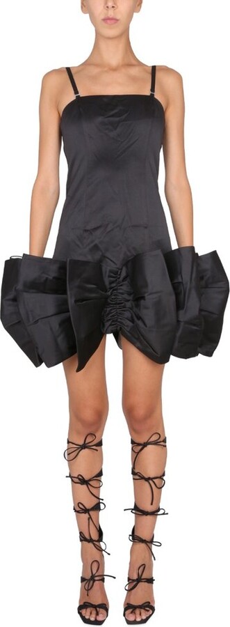Rotate by Birger Christensen Leiza Oversized Bow Satin Mini Dress ...