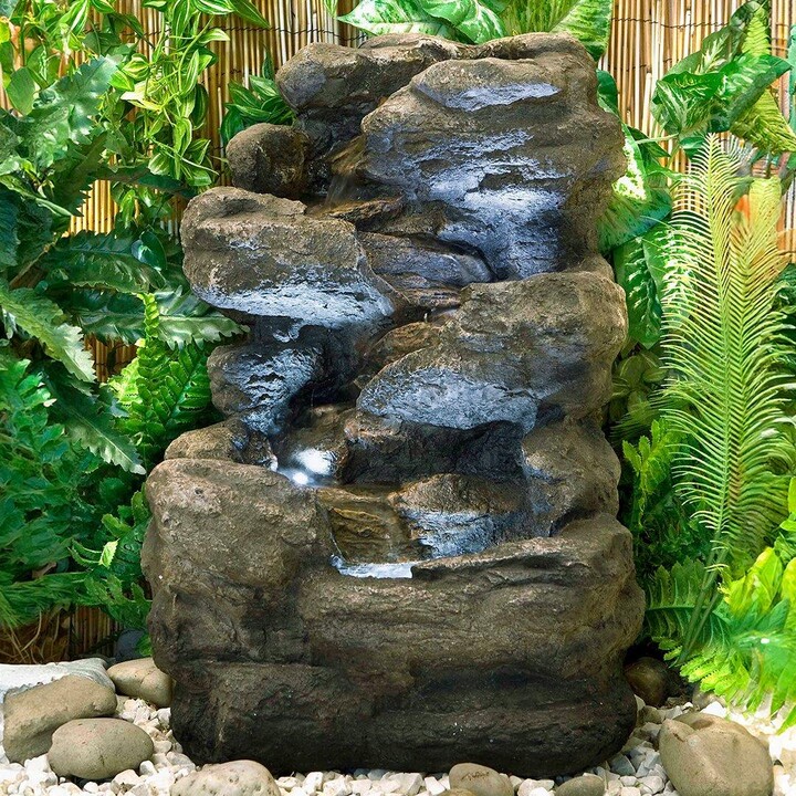 Primrose Rock Cascade Water Feature 4 Tier Fountain Waterfall Stone ...