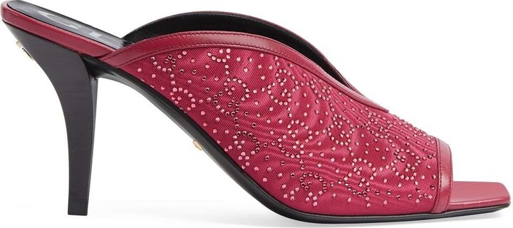 Gucci GG 75mm embellished high-heel mules - ShopStyle