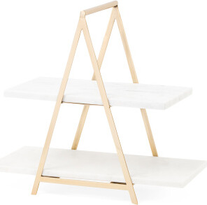 TJMAXX 2 Tiered Rectangle Marble Gold Tone Stand - ShopStyle Lazy Susan