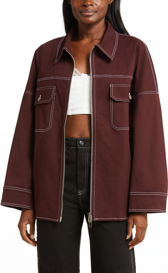 BY.DYLN Vaeda Oversize Stretch Cotton Jacket - ShopStyle