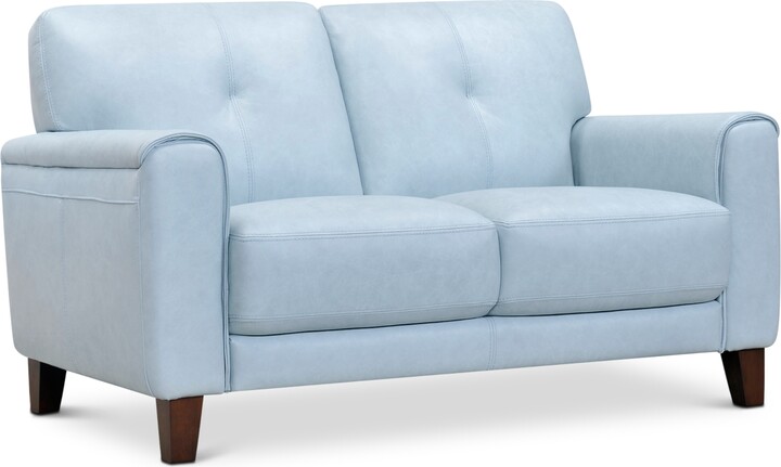Furniture Ashlinn 61" Tufted Pastel Leather Loveseat, Created for Macy ...