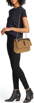 Saint Laurent medium Niki raffia shoulder bag - ShopStyle