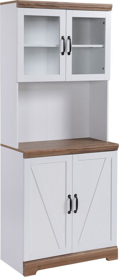 HOMCOM 69" Farmhouse Kitchen Buffet with Hutch, Kitchen Cupboard ...