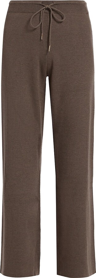 Stellae Dux Double-Knit Wide-Leg Drawstring Pants - ShopStyle