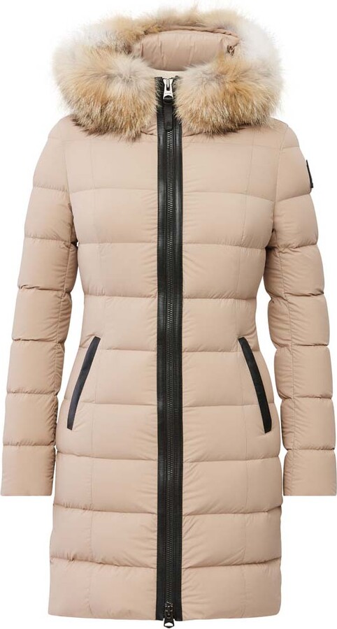 Mackage Calla Agile-360 Stretch Light Down Coat With Natural Fur Collar ...
