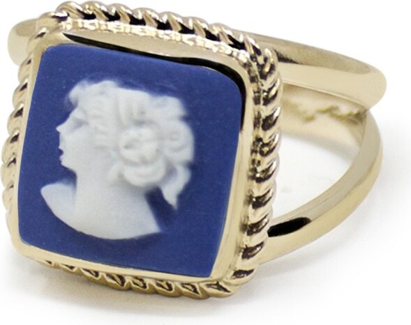 Vintouch Italy - The Beloved Gold-Plated Blue Cameo Ring - ShopStyle