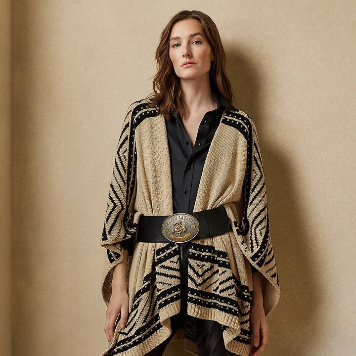 Ralph Lauren Collection Ralph Lauren Geo-Motif Silk Jacquard Ruana ...