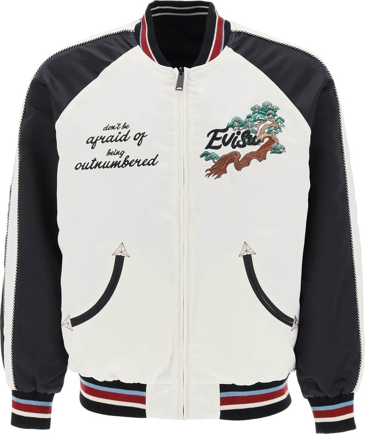 Evisu Reversible Satin Bomber Jacket - ShopStyle