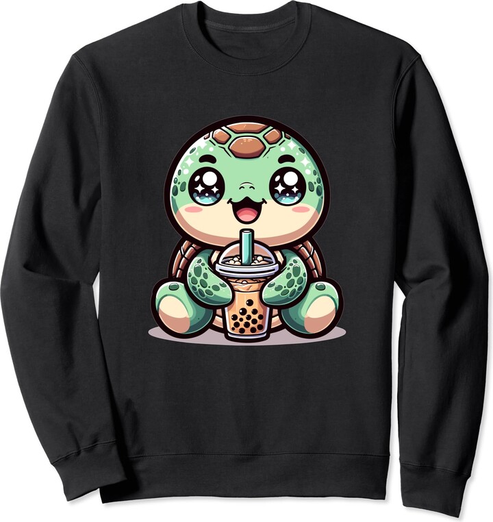 Cute Kawaii Animals Drinking Boba Tea Co. Cute Japanese Kawaii Chibi ...