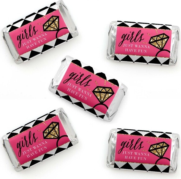 Big Dot of Happiness Girls Night Out - Mini Candy Bar Wrapper Stickers ...