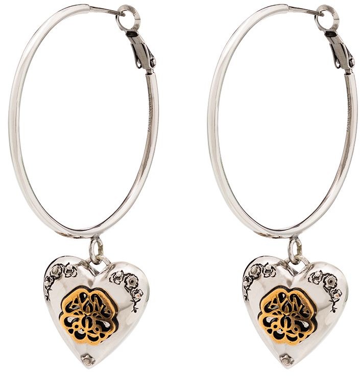 Alexander McQueen Heart Locket hoop earrings - ShopStyle