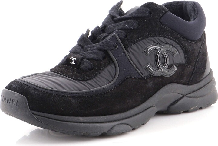 Chanel Women's CC Low-Top Sneakers Suede with Leather and Nylon - ShopStyle