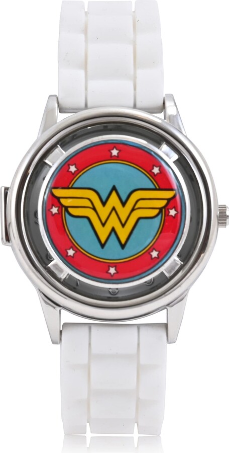 Accutime Wonder Woman White Logo Spinner Watch - ShopStyle