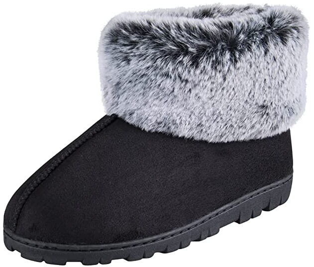 Jessica Simpson Women's and Girls Microsuede Super Soft Bootie Slippers ...