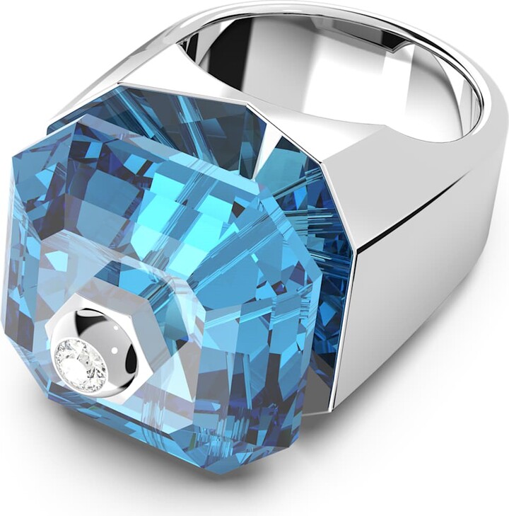 Swarovski Numina ring, Square cut, Blue, Rhodium plated - ShopStyle