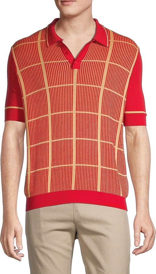 Max 'n Chester Windowpane Stripe Knit Polo - ShopStyle