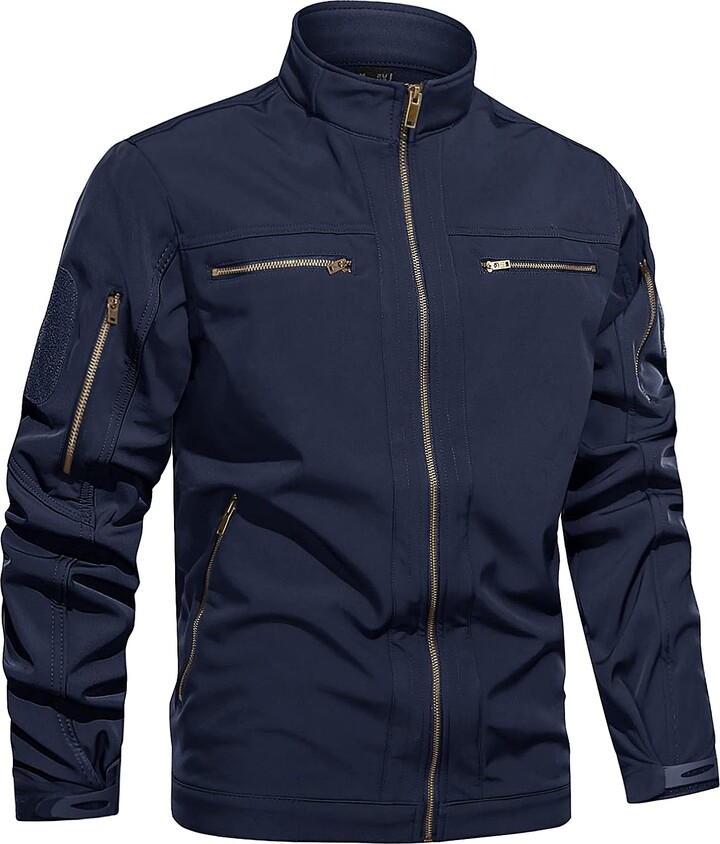 TACVASEN Tactical Jacket Mens Military Combat Jacket Waterproof Army ...