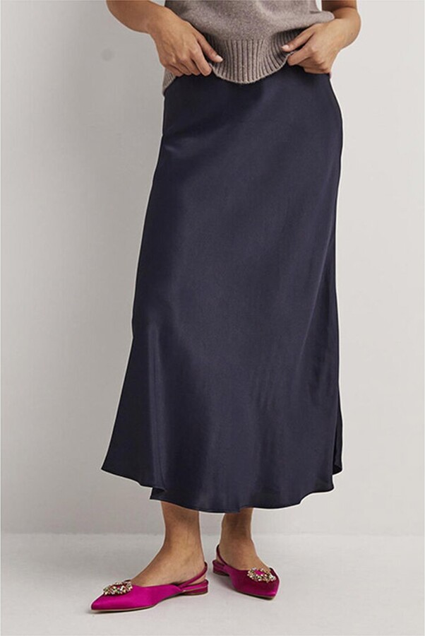 Boden Satin Bias-Cut Midi Skirt - ShopStyle