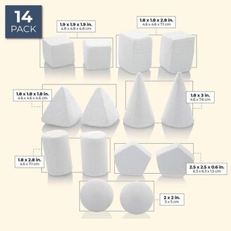 Bright Creations 14 Piece White Geometric Foam Shapes for Kids Crafts ...
