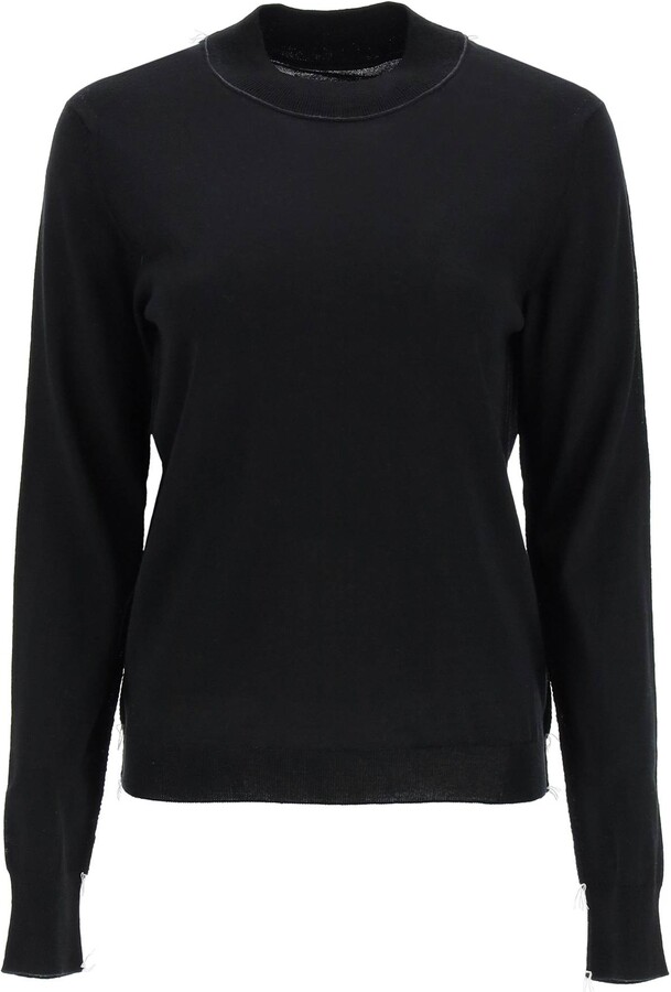 Maison Margiela Wool Sweater With Inside-out Seams - ShopStyle