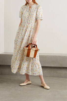 DÔEN + Net Sustain Emmaretta Shirred Floral-print Organic Cotton-poplin ...