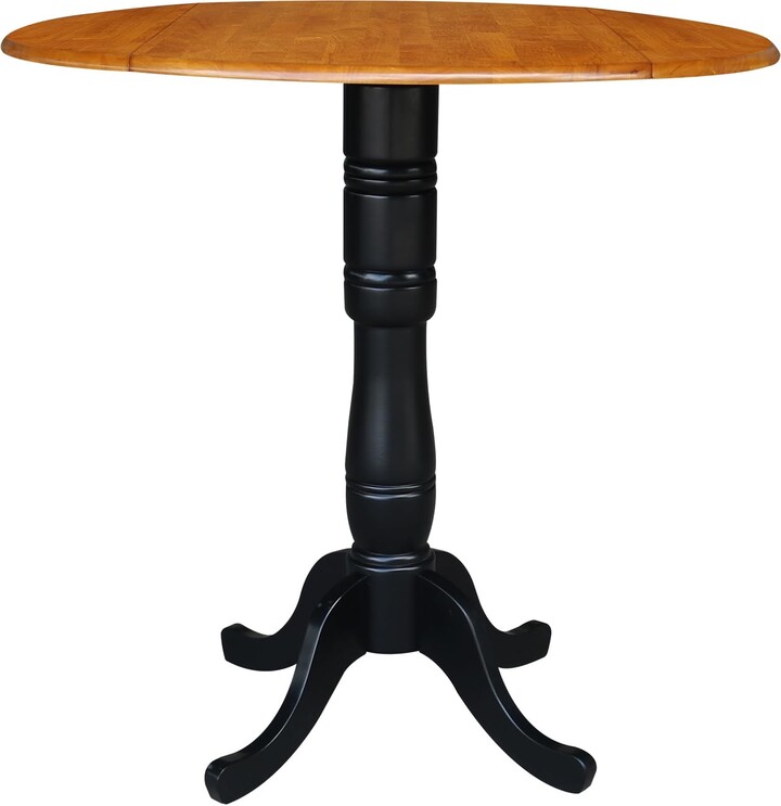 IC International Concepts 42-Inch Round Dining Table - Dual Drop Leaf ...