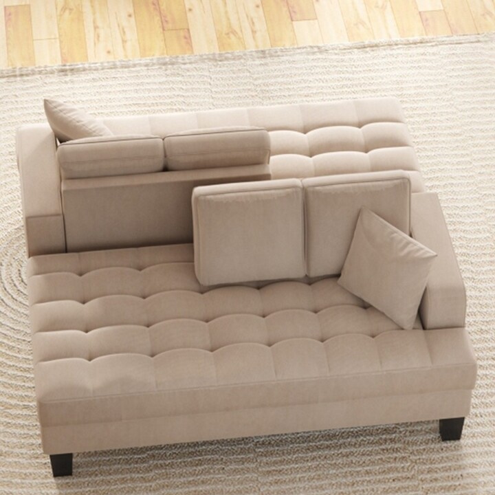 Sunmory Modern Sectional Sofa, Deep Tufted Upholstered Textured Fabric ...