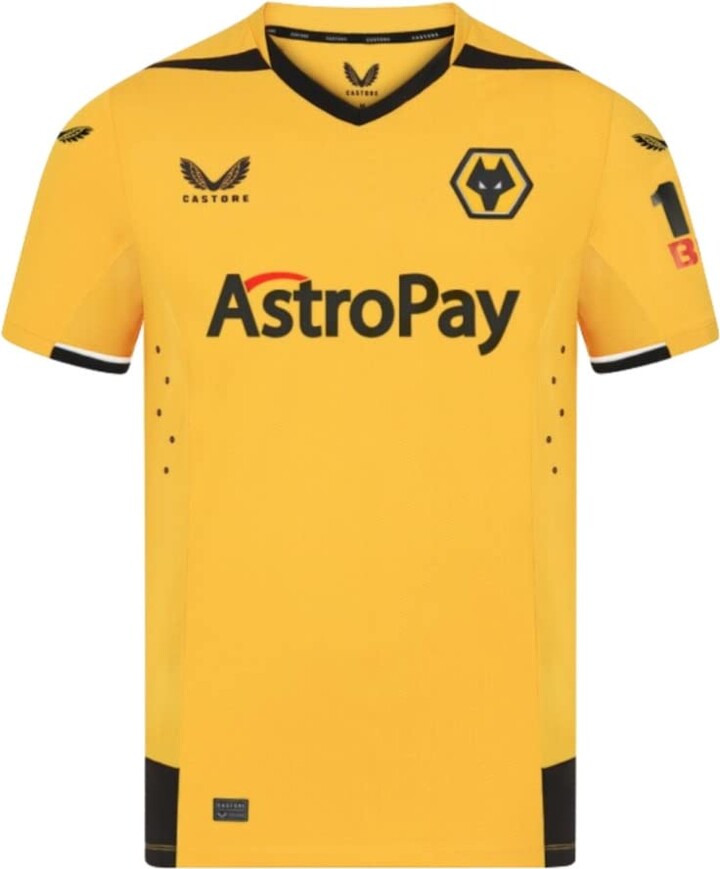 Castore Mens Wolves Home Authentic Shirt 2022 2023 Gold XXL - ShopStyle ...