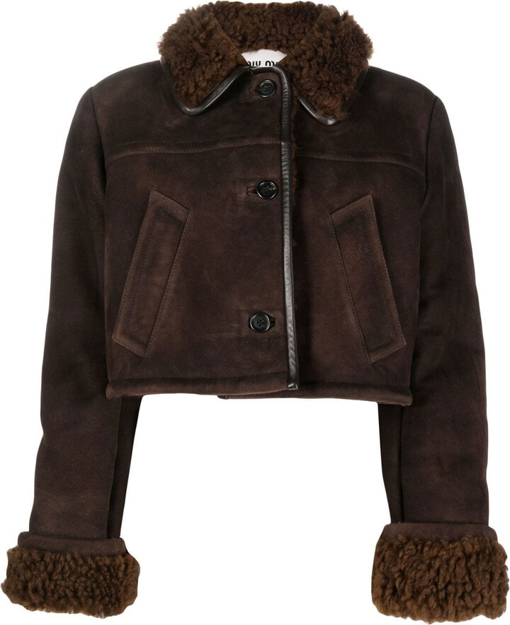 Miu Miu Cropped Suede Jacket - ShopStyle