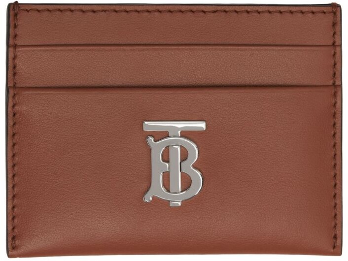Burberry Leather Tb Monogram Card Holder - ShopStyle