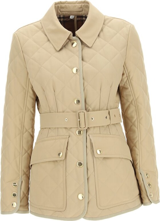 Burberry Diamond Quilted Belted Jacket - ShopStyle