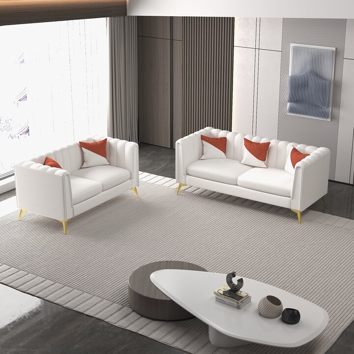 INSEUS Modern Velvet Upholstered Sofa Lounge Couch with Deep Channel ...