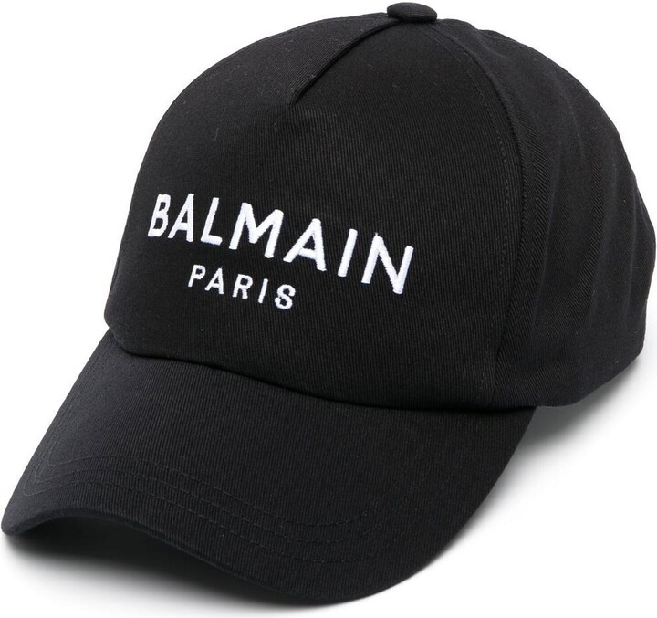Balmain Logo-Embroidered Cotton Baseball Cap - ShopStyle Hats