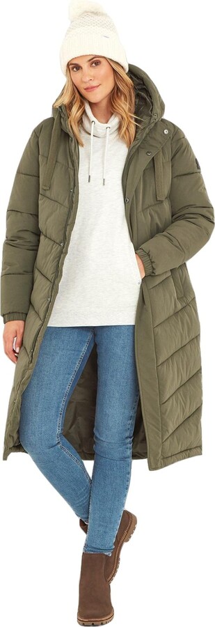 TOG24 Raleigh Womens Quilted Puffer Extra Long Coat for Winter with ...