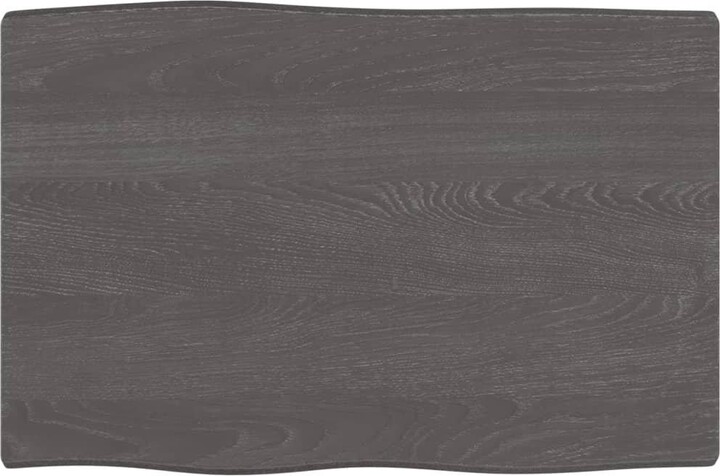 Berkfield Home Table Top Dark Grey 60x40x2 cm Treated Solid Wood Oak ...