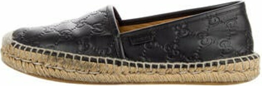Gucci GG Embossed Leather Espadrilles - ShopStyle
