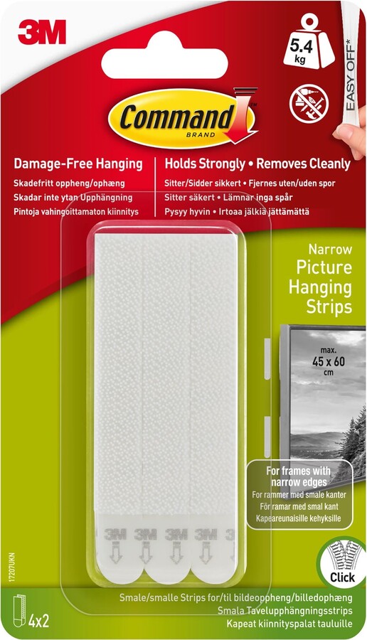3M Command Set of 4 Command Narrow Hanging Strips White - ShopStyle Decor