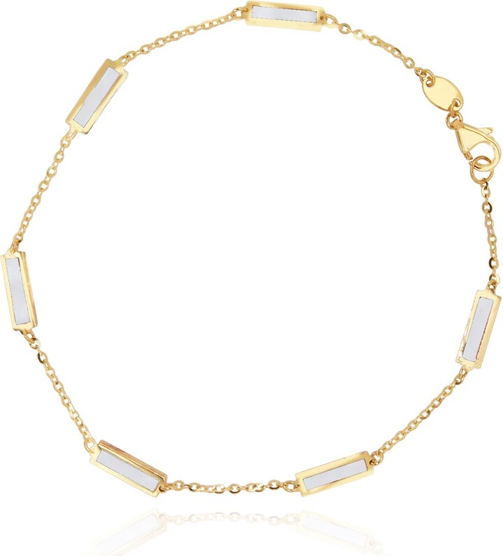 The Lovery Mother of Pearl Bar Chain Bracelet - ShopStyle