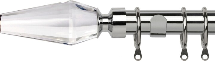 5A Fifth Avenue Prism Fixed Satin Silver Curtain Pole Dia. 28mm Satin ...