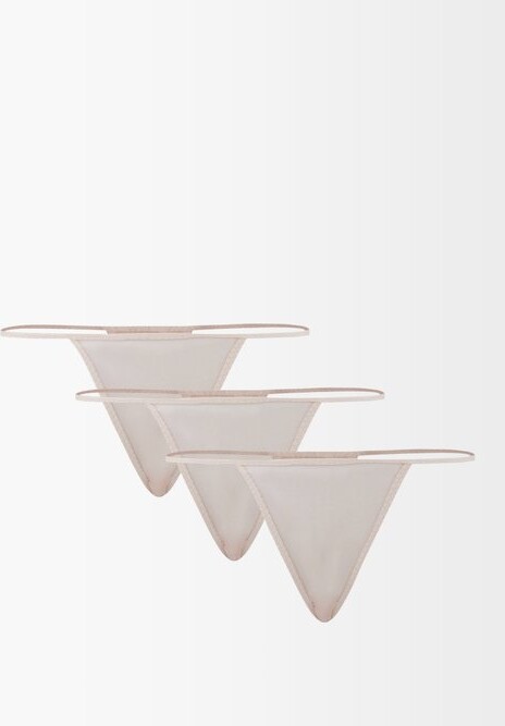 Kye Intimates Pack Of Three Sheer-jersey Thongs - ShopStyle