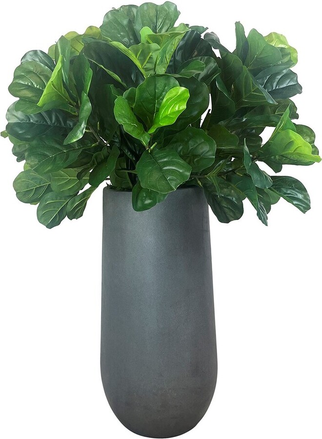 Creative Displays Green Fiddle Leaf Bush In Fiberstone Planter ...