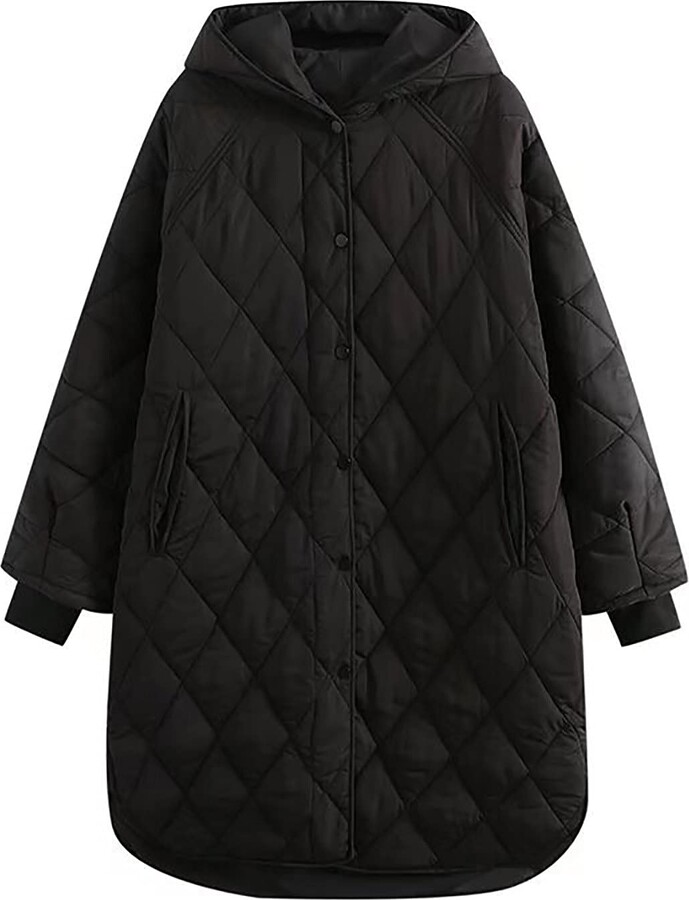Liebeimmer Womens Cocoon Puffer Winter Coat Split Side Warm Long Parkas ...