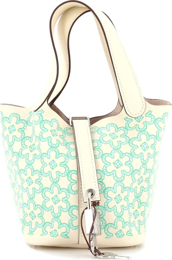 Hermes Picotin Lock Bag Lucky Daisy Printed Swift Micro - ShopStyle