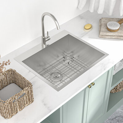 Mocoloo Drop-In Stainless Steel Laundry Sink 12" Deep Utility Sink with ...